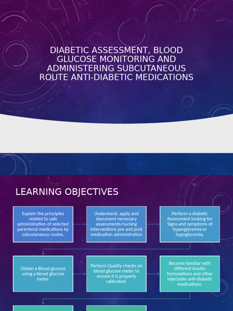 Diabetes Blood Glucose Monitoring Insulin Administration and SC ...