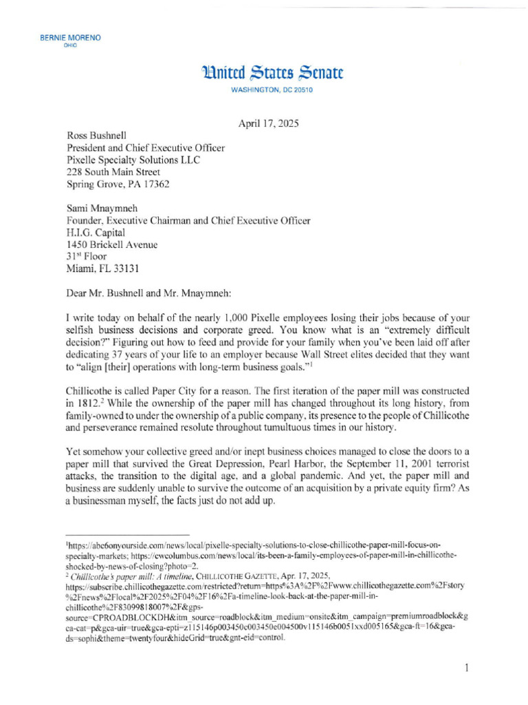 Letter To Ross Bushnell and Sami Mnaymneh | PDF