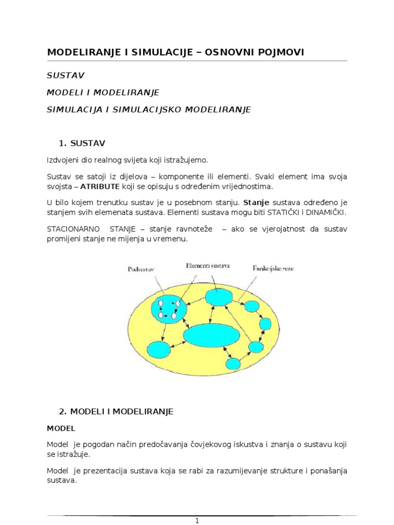 MODELIRANJE I SIMULACIJE