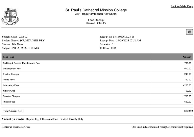 Semester Fees - Compressed | PDF