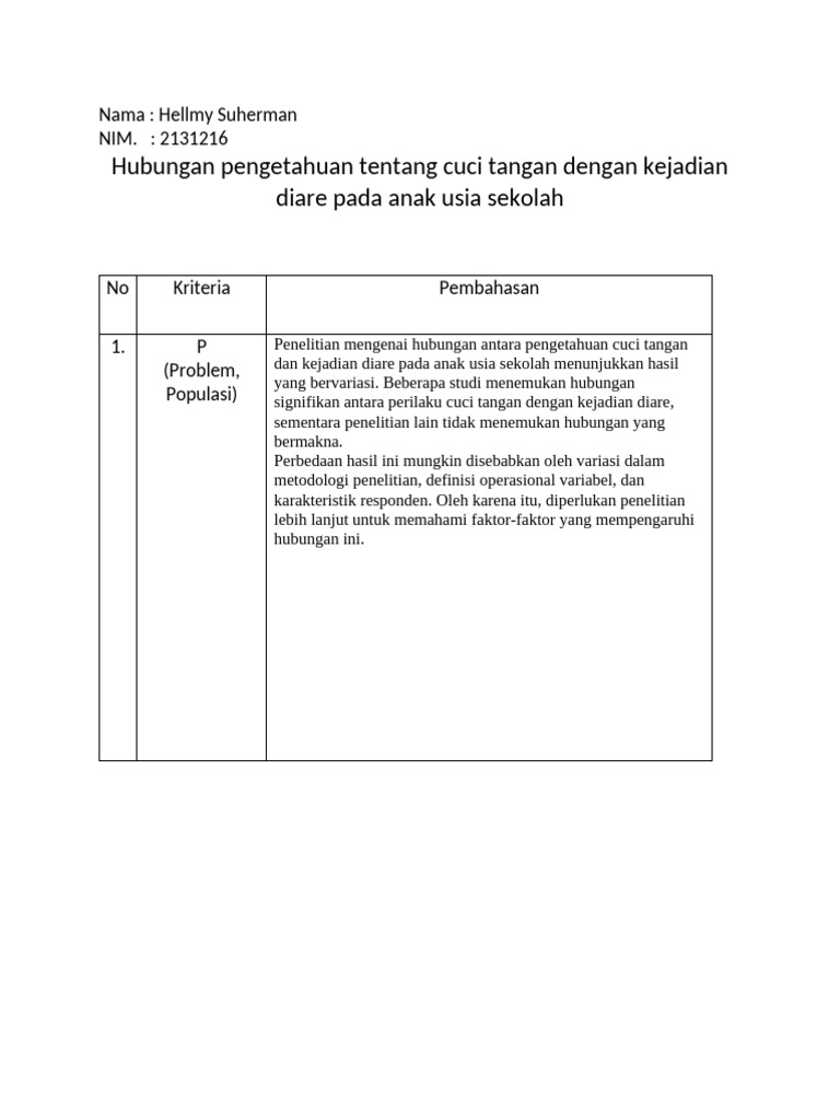 Analisis Pico Dan Kerangka Berfikir - Hellmy Suherman | PDF