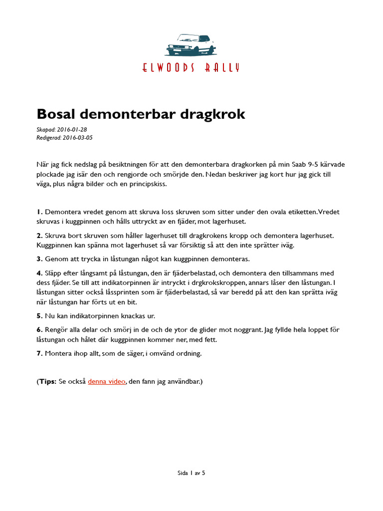 Bosal Dragkrok | PDF