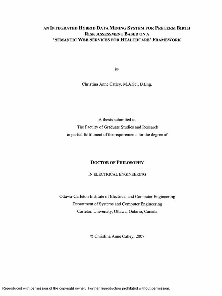 An Integrated Hybrid Data Mining System For Preterm Birth Risk ...