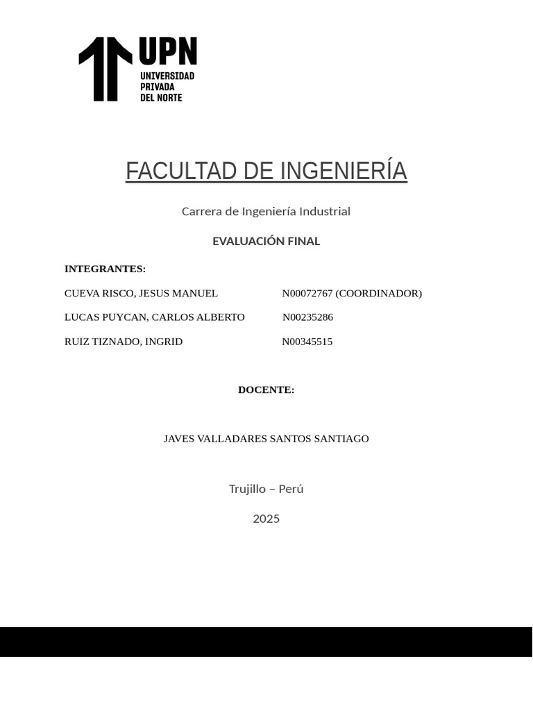 Evaluacion Final Invope | PDF | Matriz (Matemáticas) | Cadena Markov