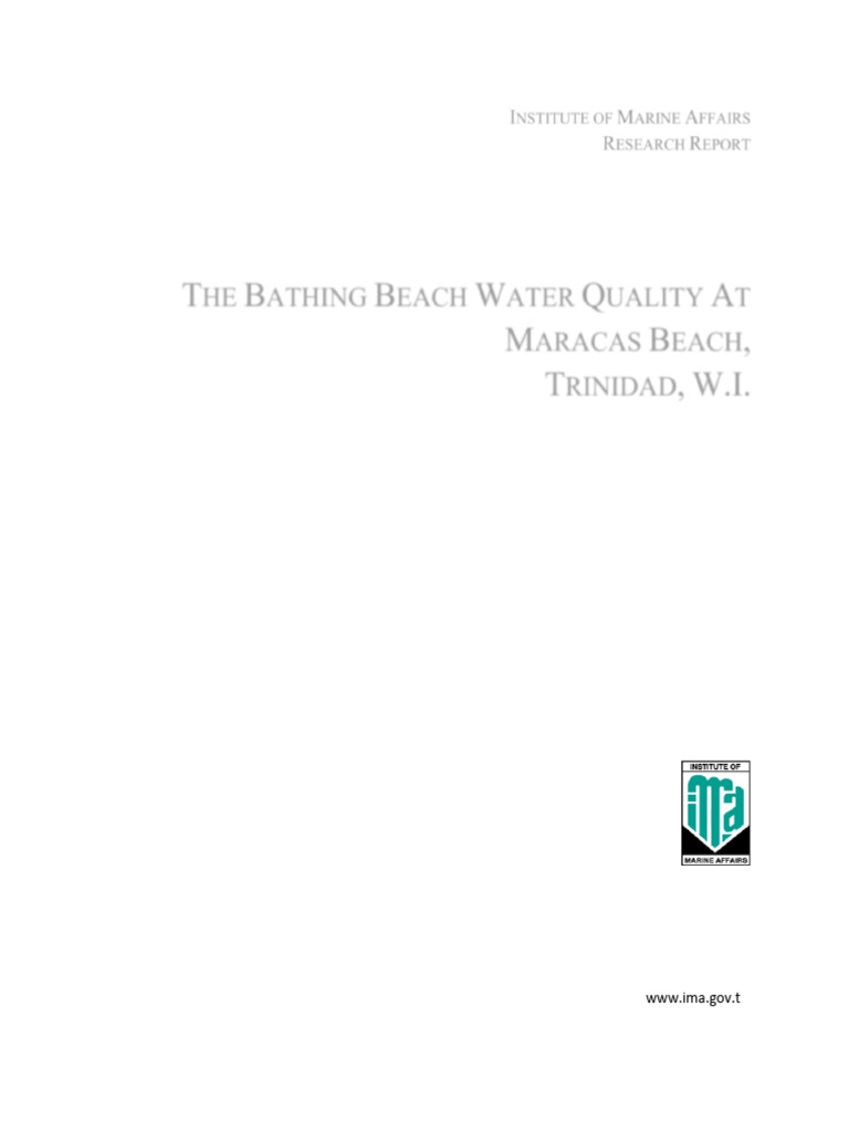 2018-Bathing Beach Water-Quality Maracas Bay-2018 | PDF | Water Quality ...