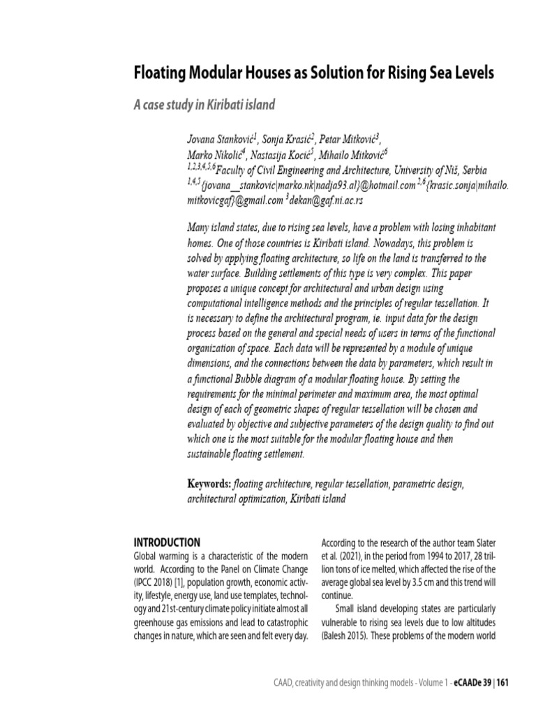 Floating Modular Houses for Kiribati | PDF | Area