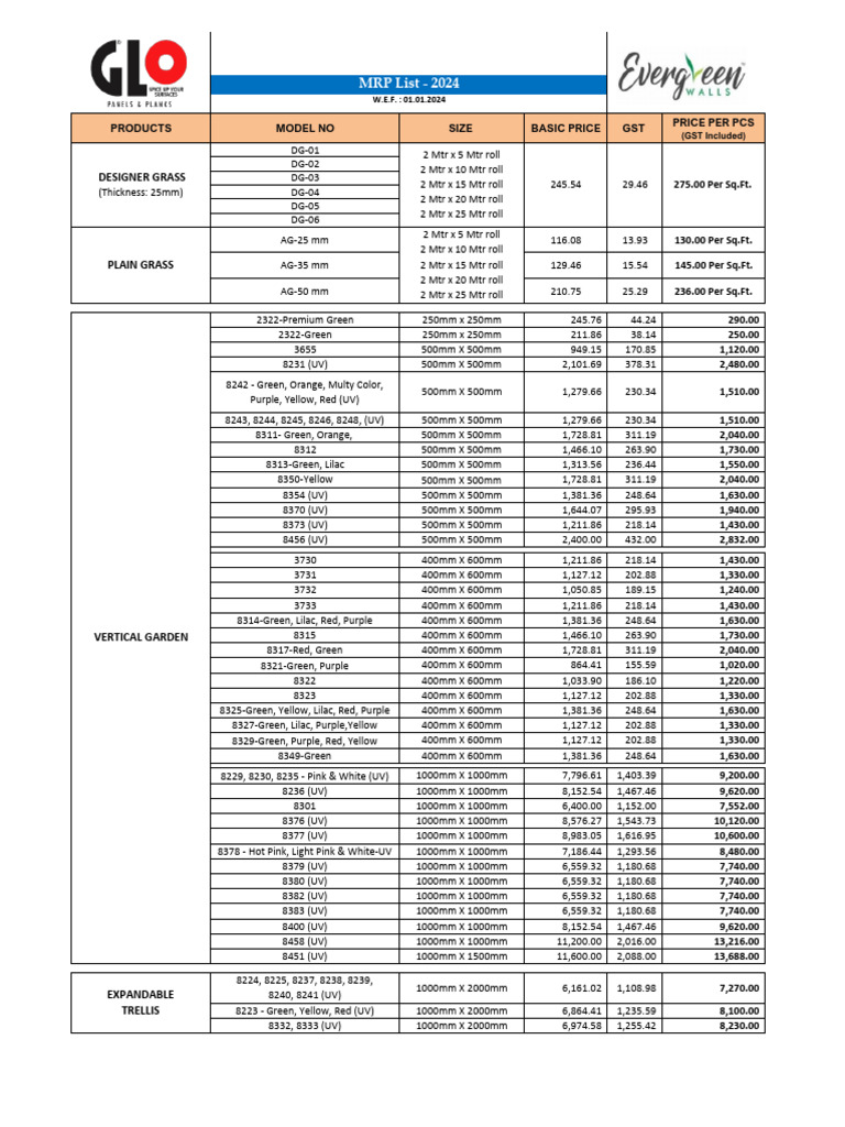MRP Evergreen Vertical Garden | PDF | Color