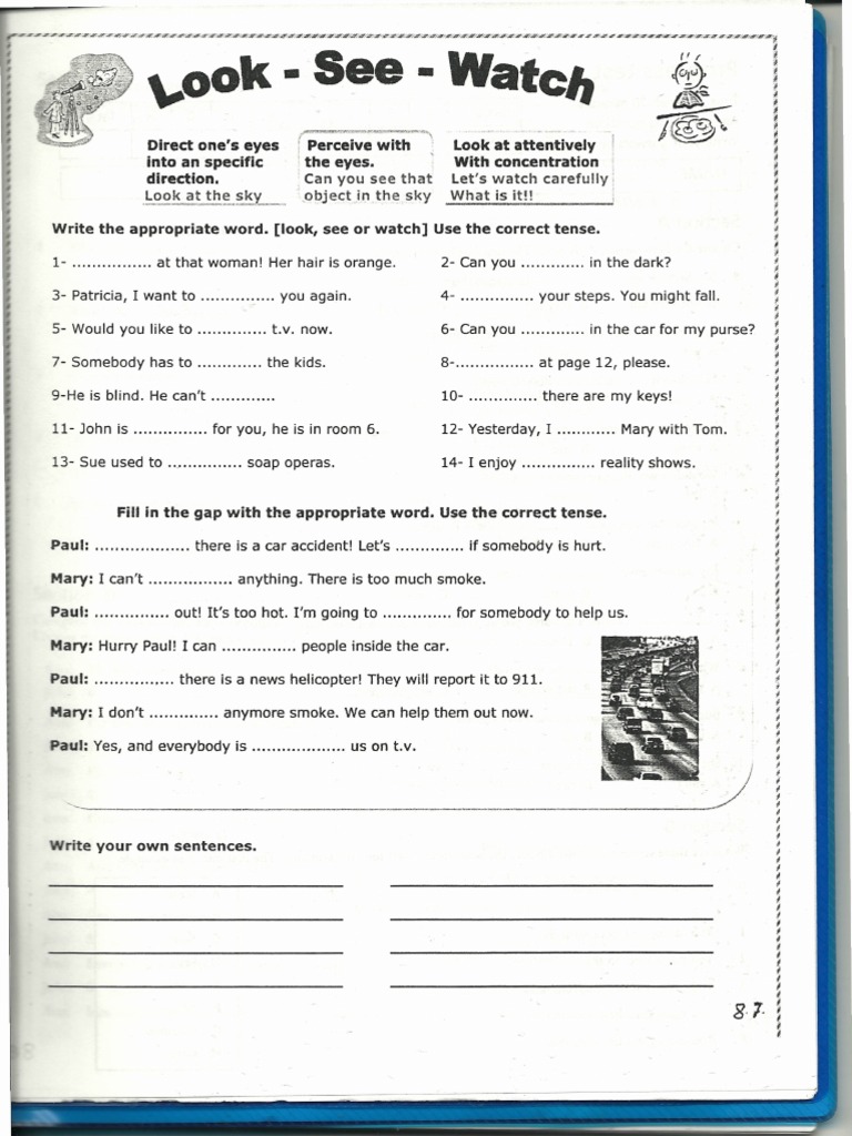 Look, See, Watch: English Practice Exercises | PDF