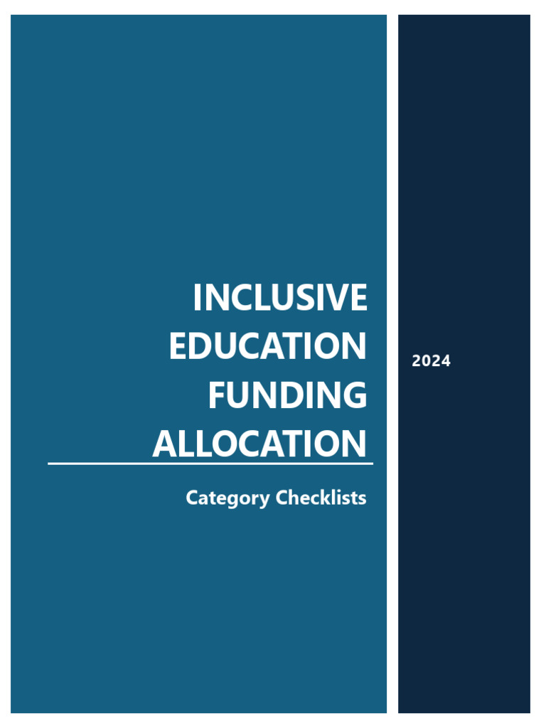 2024 Special Education Category Checklist | PDF | Individualized ...