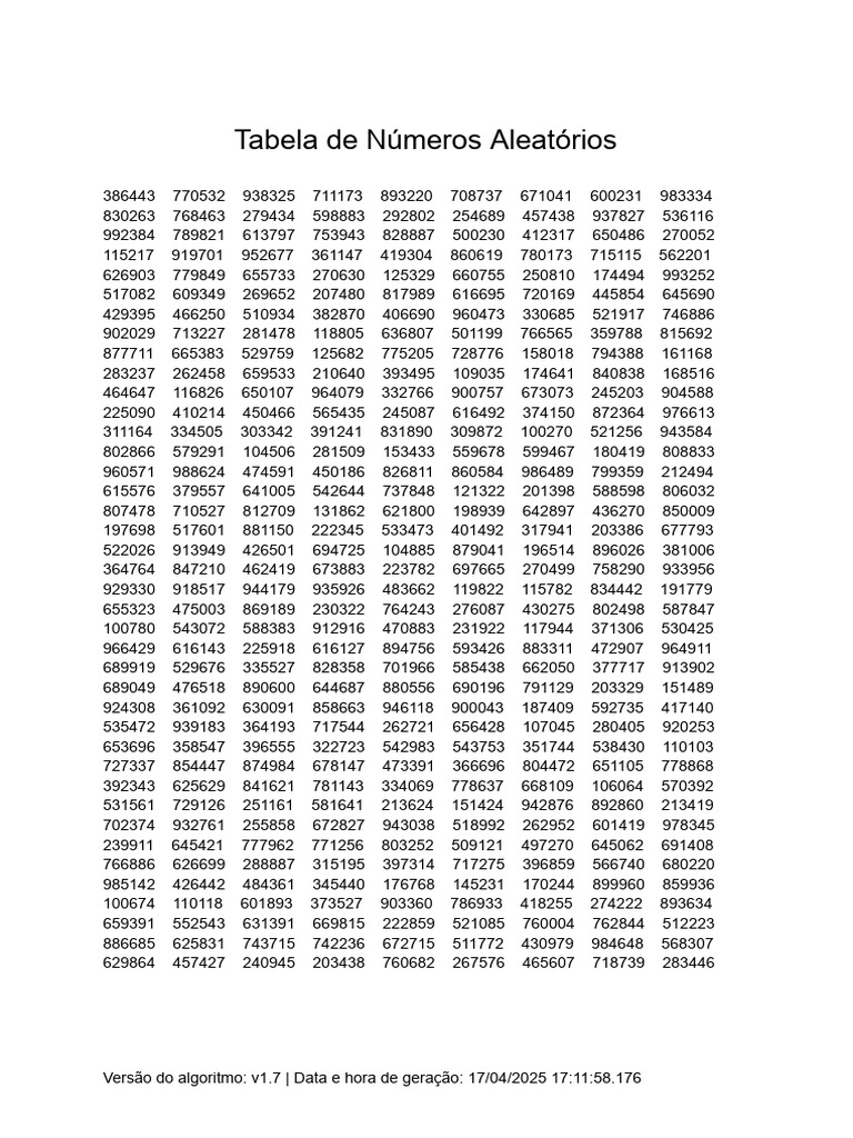 Random Table-31 | PDF