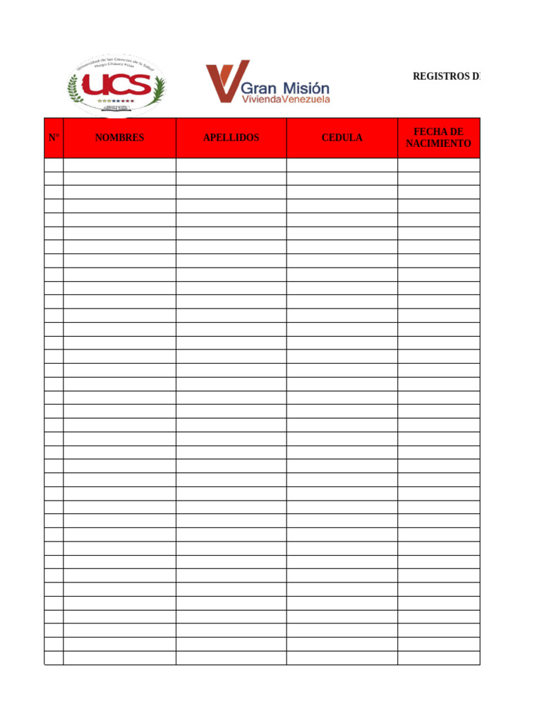 Registro Vivienda Ucs | PDF