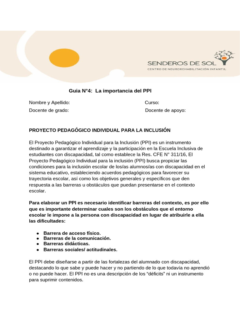 Importancia del Proyecto PPI en Inclusión | PDF | Inclusión (Educación) | Aprendizaje