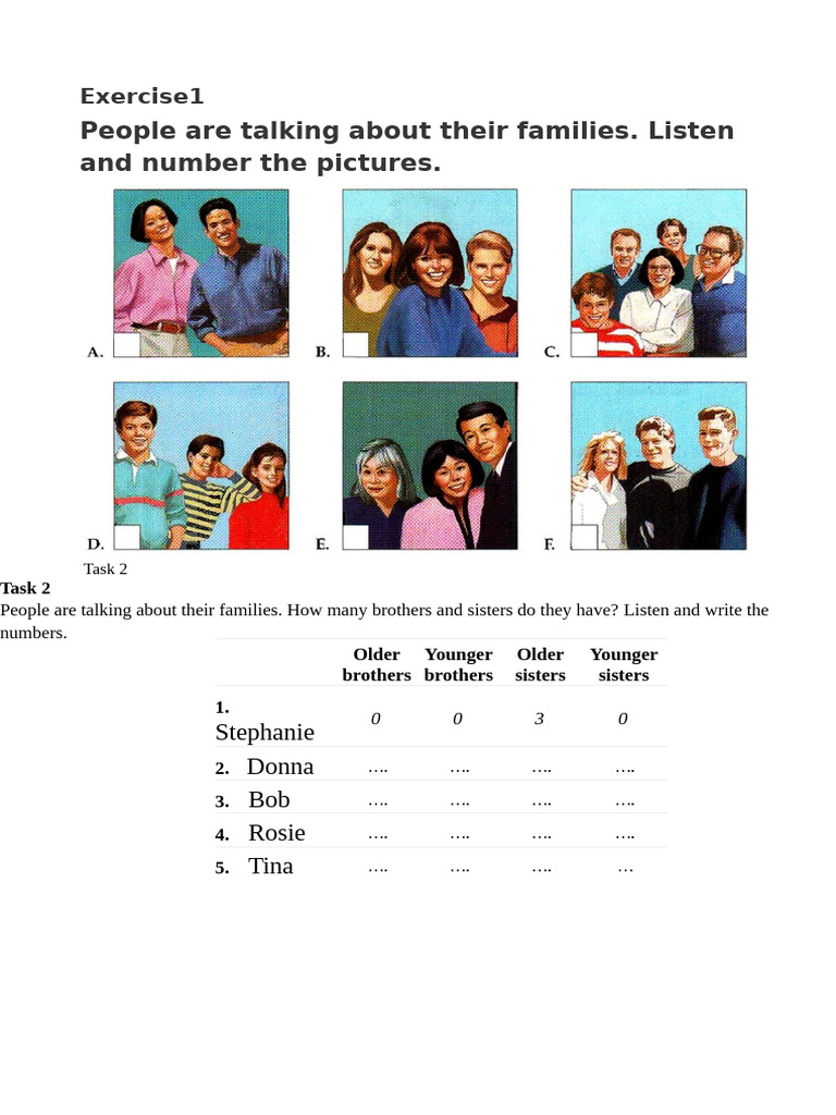 Family Listening Exercise for Students | PDF