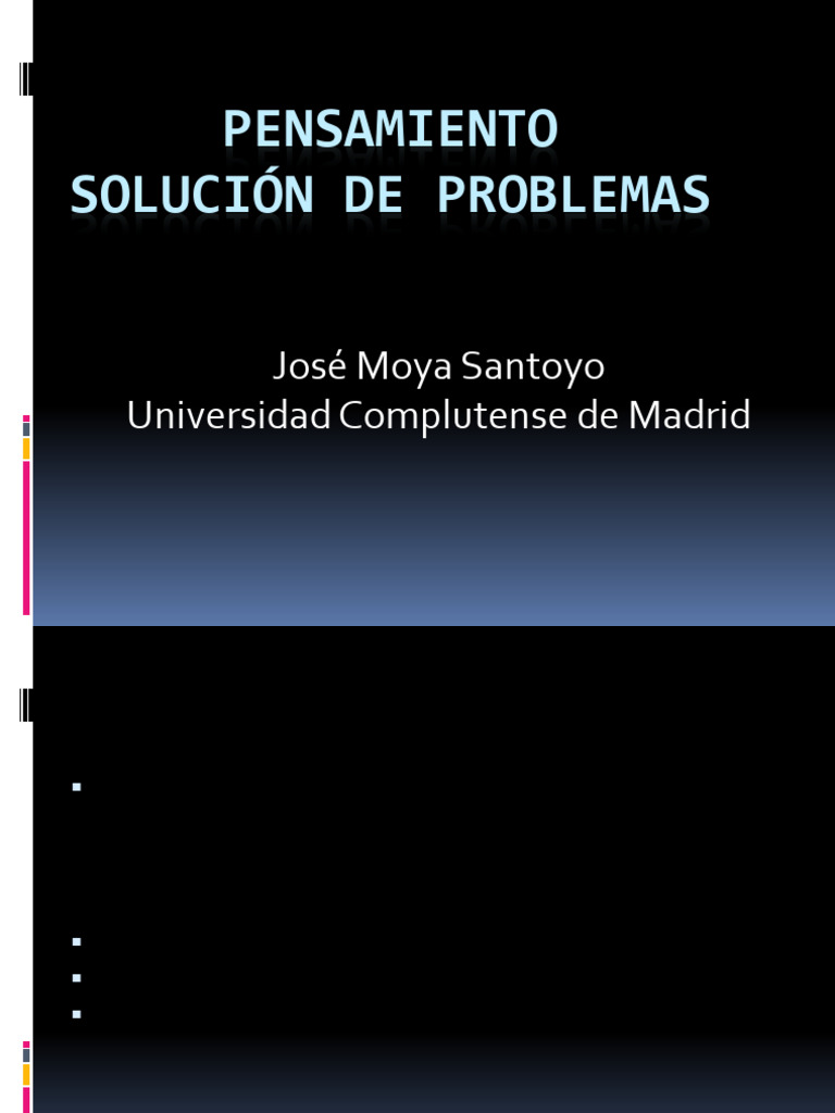 11-Soluci n de Problemas | PDF | Memoria | Pensamiento