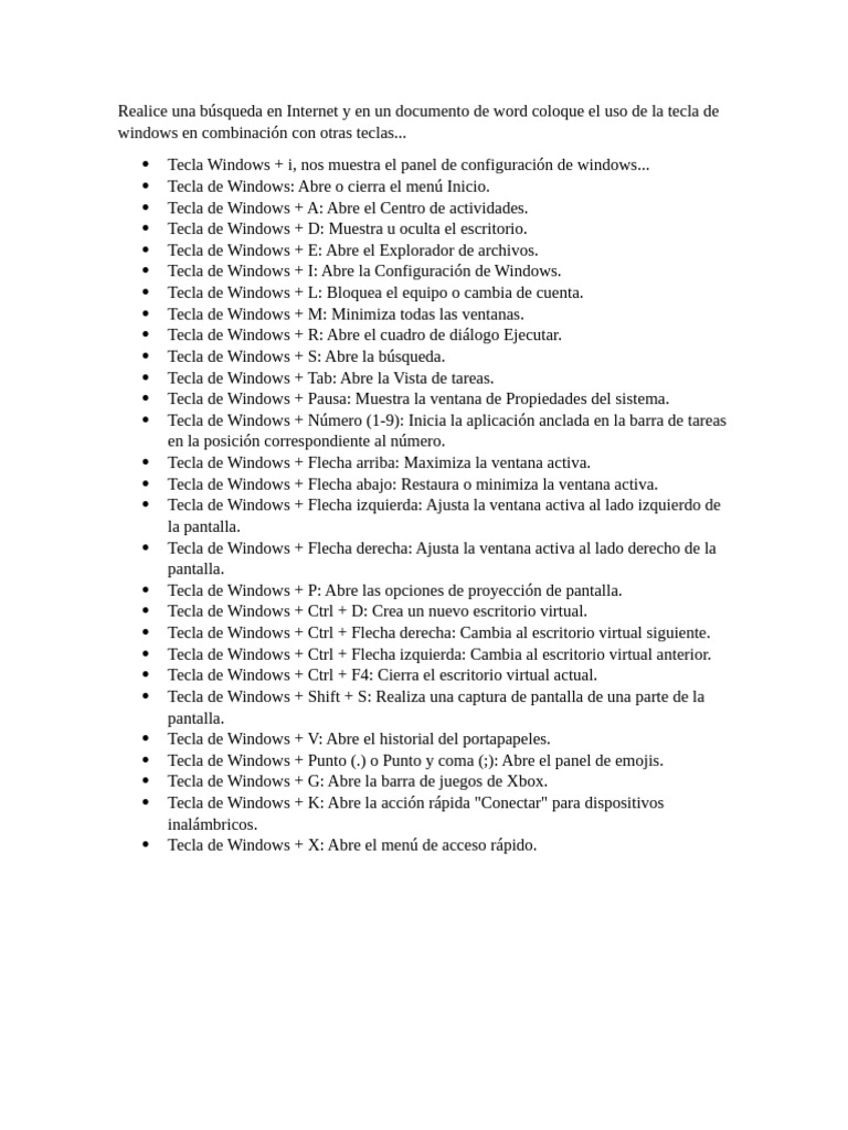 Atajos de Teclado con Windows | PDF
