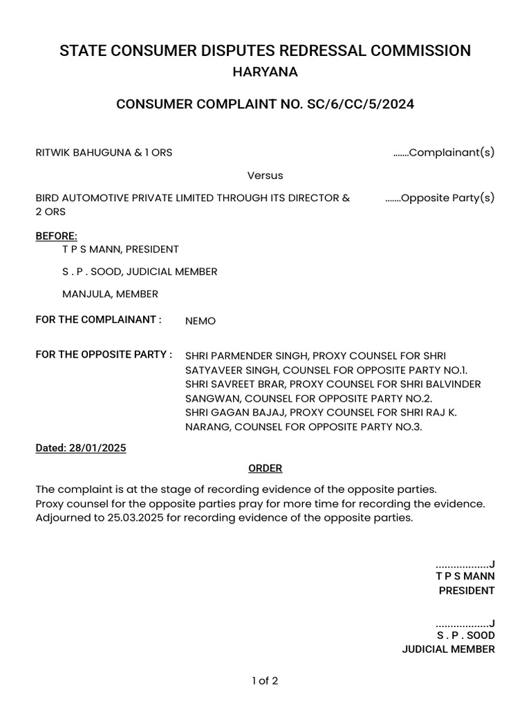 State Consumer Disputes Redressal Commission: Haryana Consumer ...