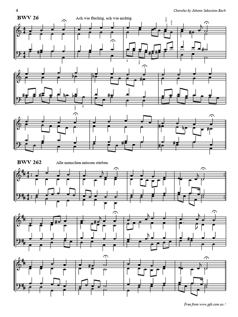 Bach Chorales | PDF | Recorder (Musical Instrument)