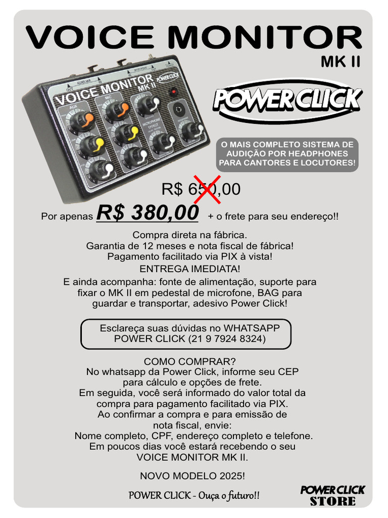 Voice Monitor MK II para Cantores e Locutores | PDF