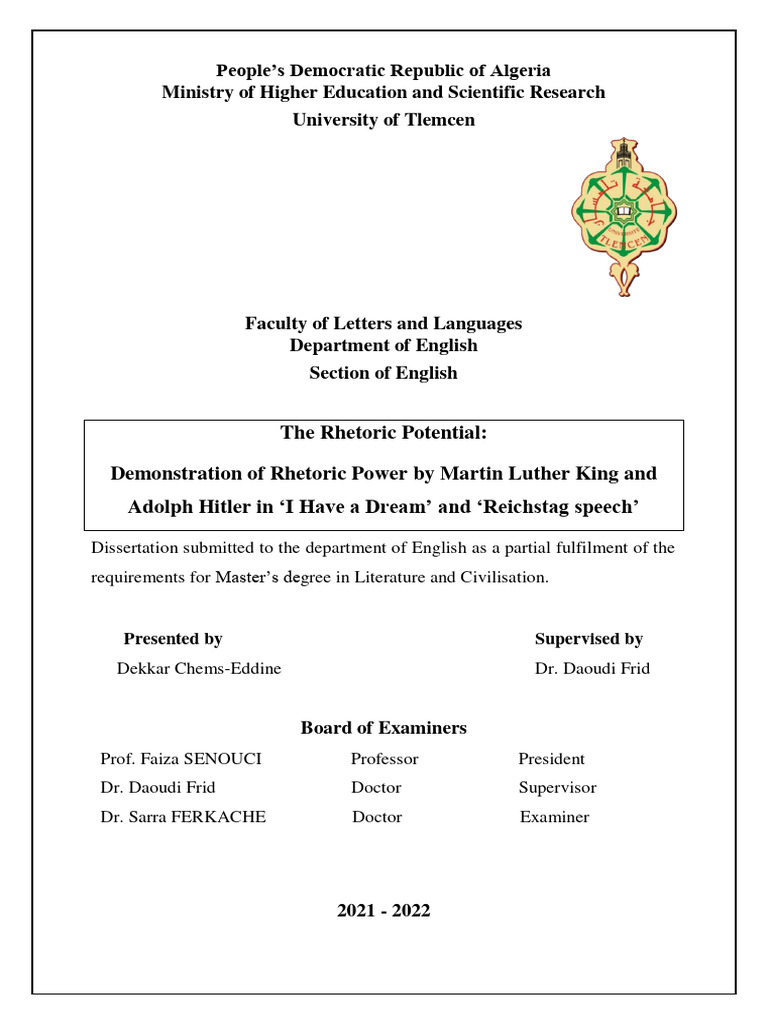 Rhetoric Power: King vs. Hitler Analysis | PDF | Public Speaking | Rhetoric