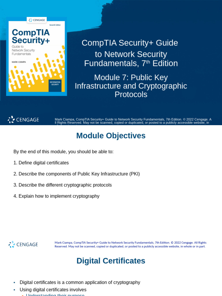 Ciampa CompTIASec+ 7e PPT Mod07 | PDF | Public Key Certificate ...