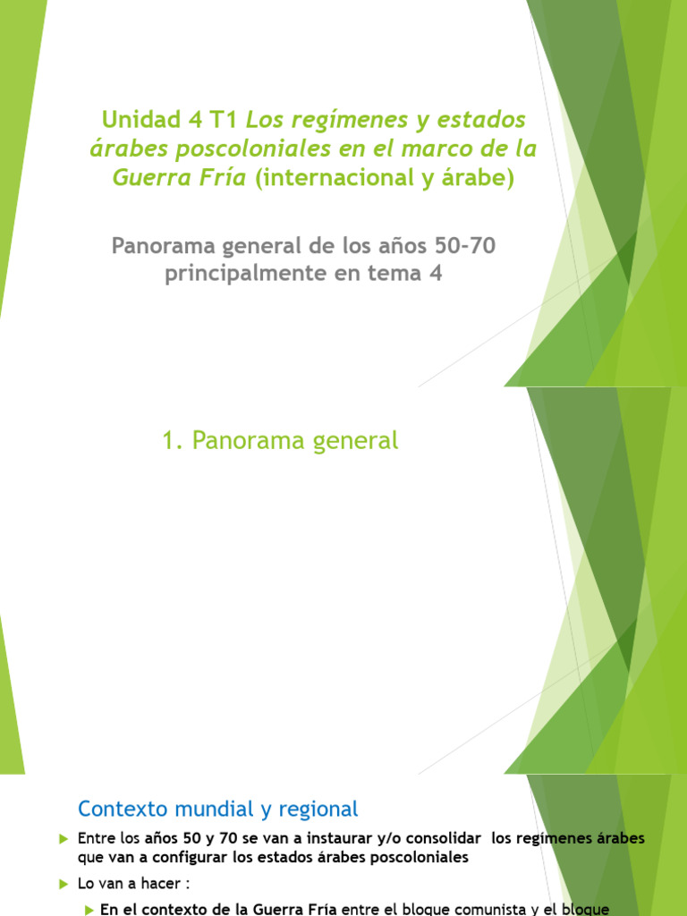 Unidad 4_1_Guerra Fría_Panarabismo_regímenes poscol (1) | PDF | Guerra ...