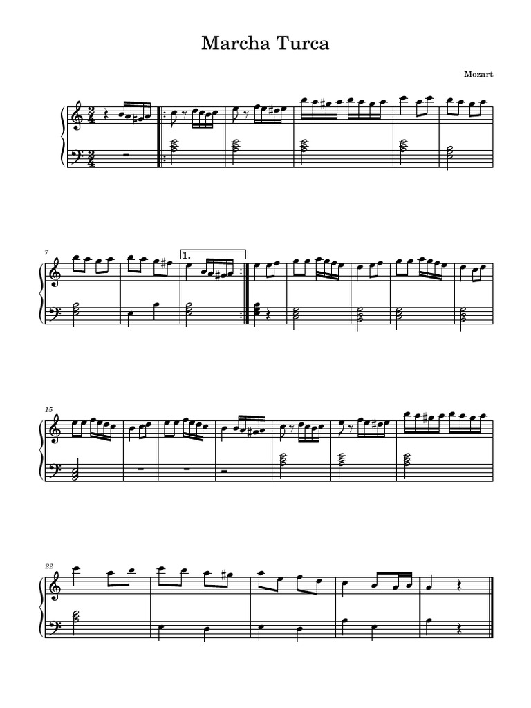 Mozart's Marcha Turca Analysis | PDF