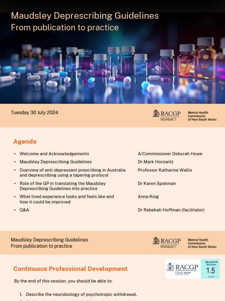 Maudsley Deprescribing Guidelines - From Publication To Practice ...