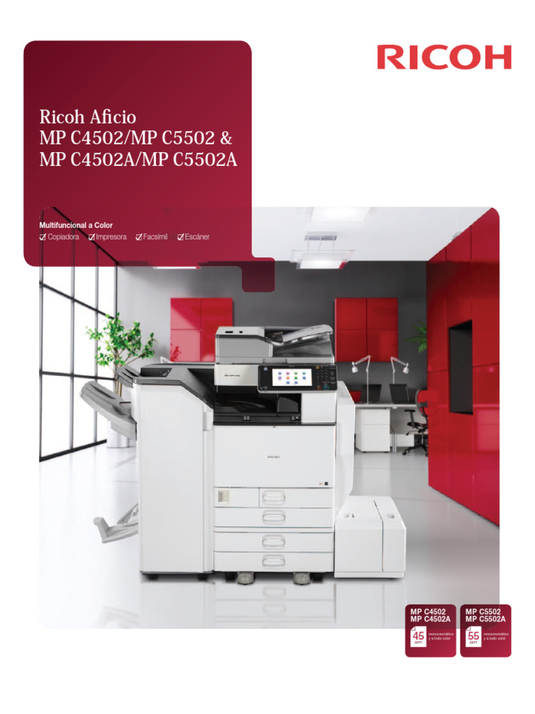 Ricoh Aficio MP C4502 | PDF | Hardware de la computadora | Fax
