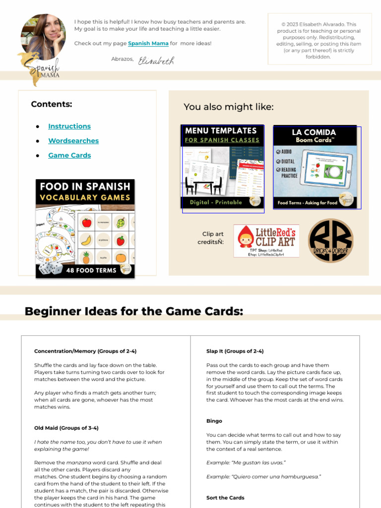 Free Spanish Food Worksheets | PDF | Foods | Cuisine