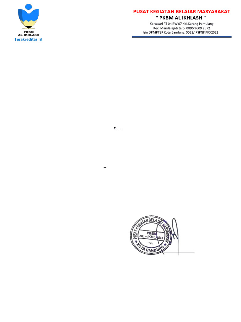 Surat Pemberitahuan UPK | PDF