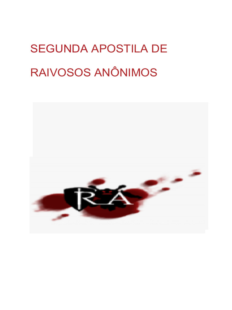 A Segunda Apostila de Raivosos Anônimos | PDF | Alcoolismo | Raiva