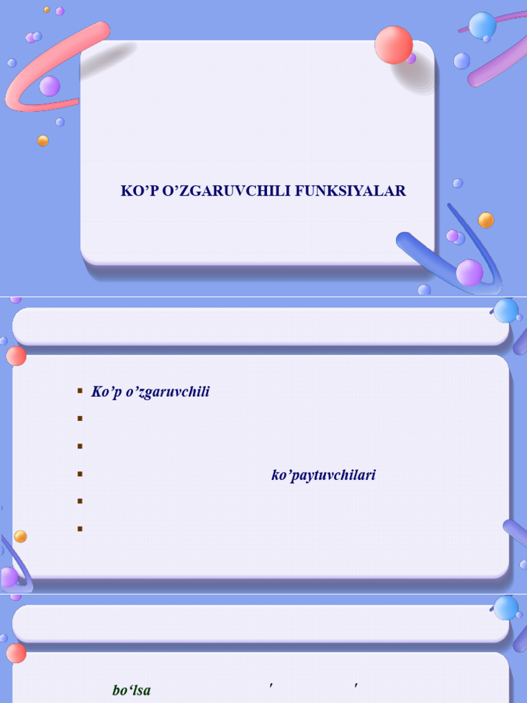 6-Ma'Ruza. Ikki Karrali Integrallar. Ma'Ruza Taqdimoti. | PDF