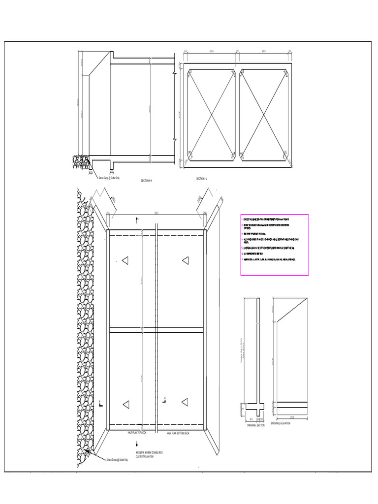 Wingwall and Culvert Design Plans | PDF
