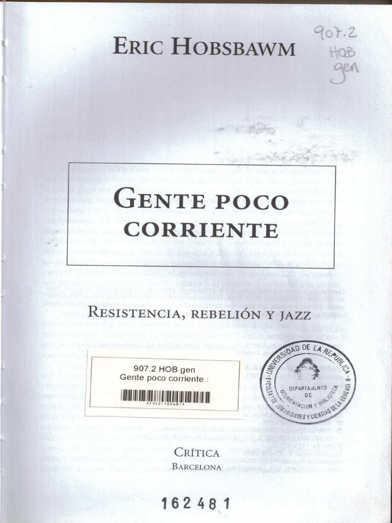 Gente Poco Común de Hobsbawm | PDF