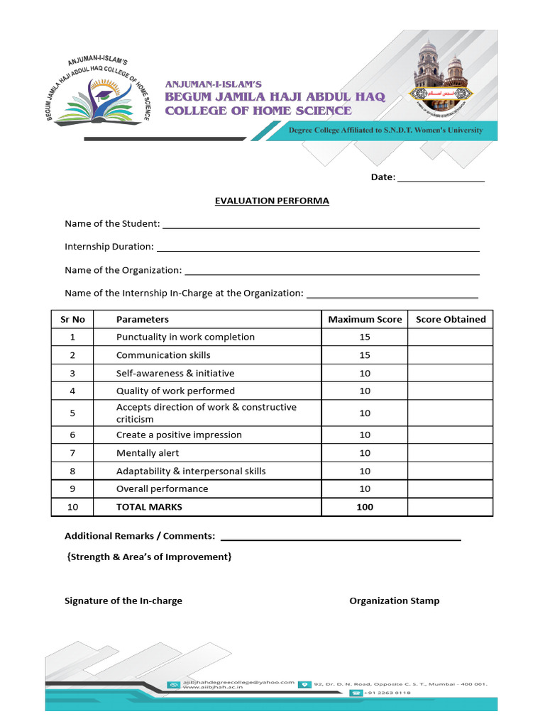 Internship Evaluation Letter | PDF