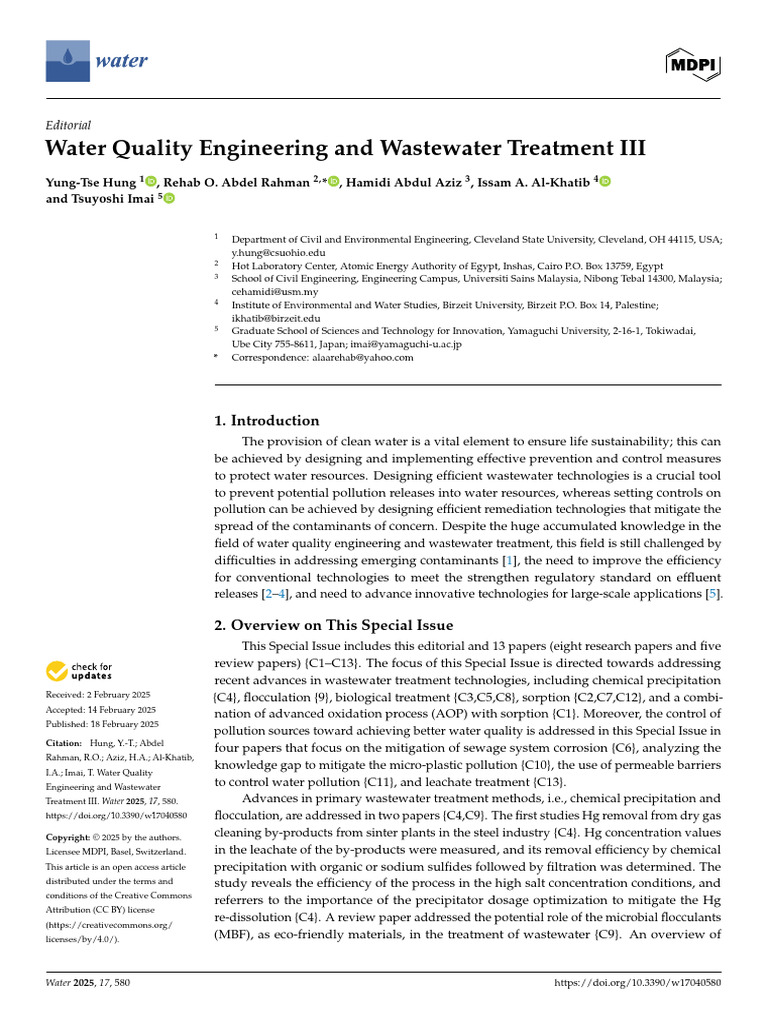 Water Quality Engineering and Wastewater Treatment | PDF | Sewage ...