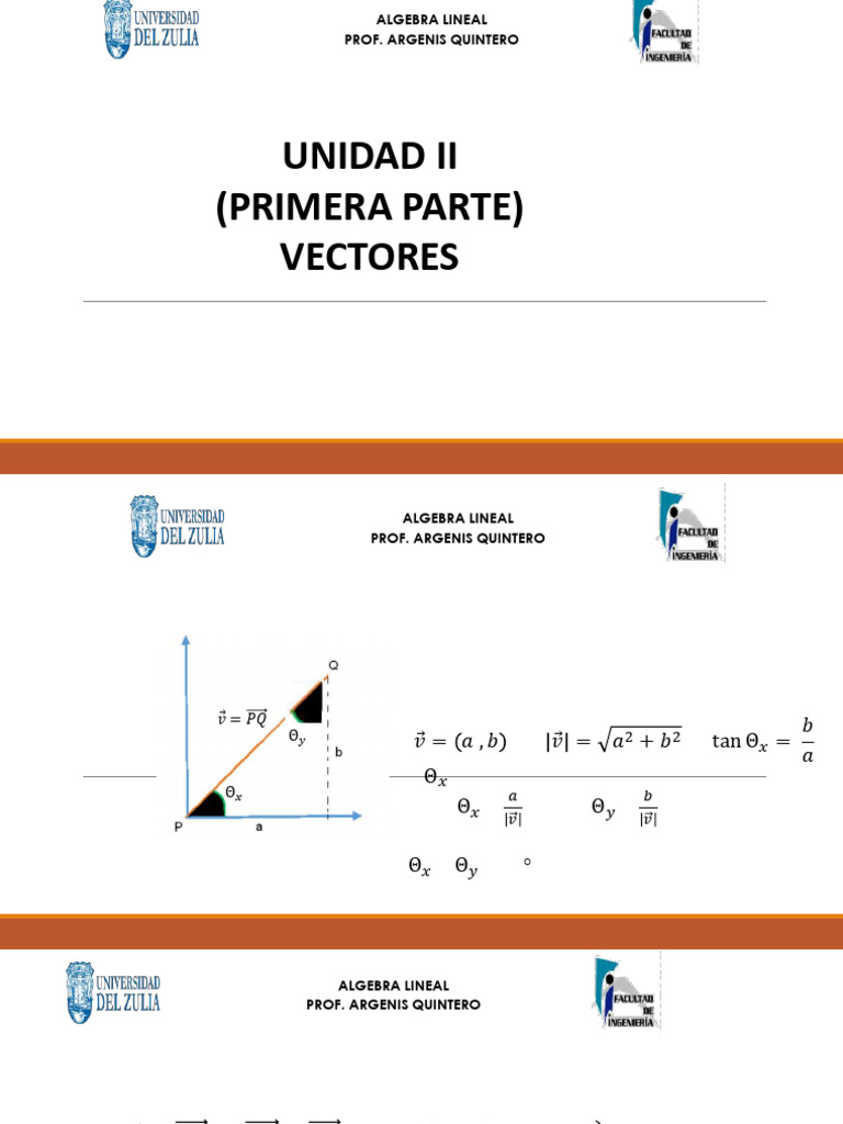 Algebra Lineal Clase 4 Unidad II | PDF | Vector Euclidiano | Física Matemática