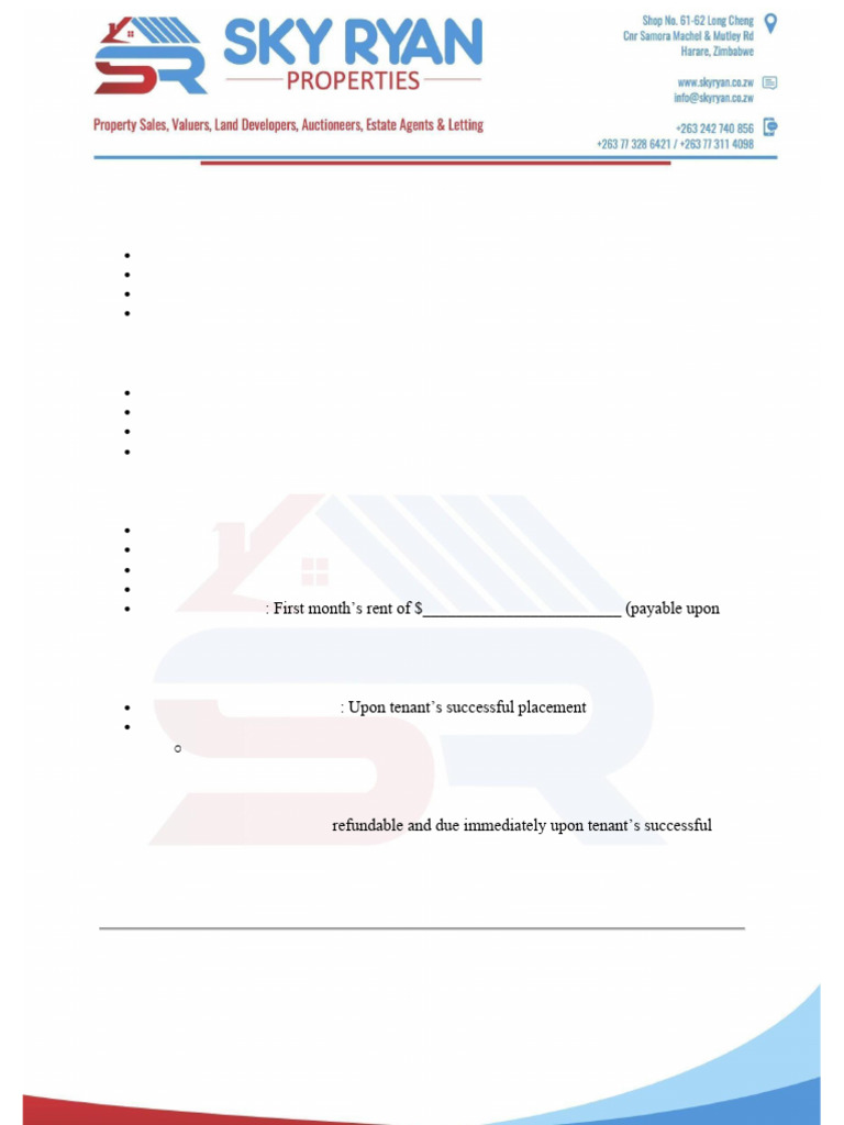 Rental Placement Agreement Form | PDF
