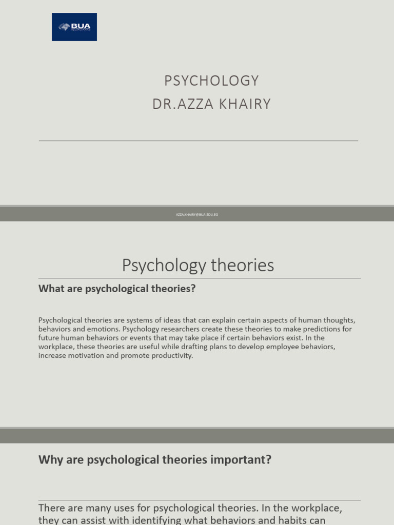 Understanding Psychological Theories | PDF | Psychology | Motivational
