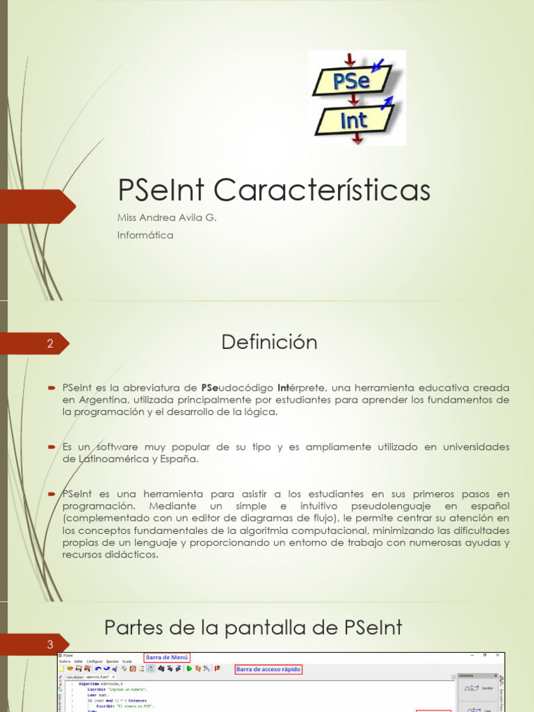 Características de PSeInt y su uso | PDF
