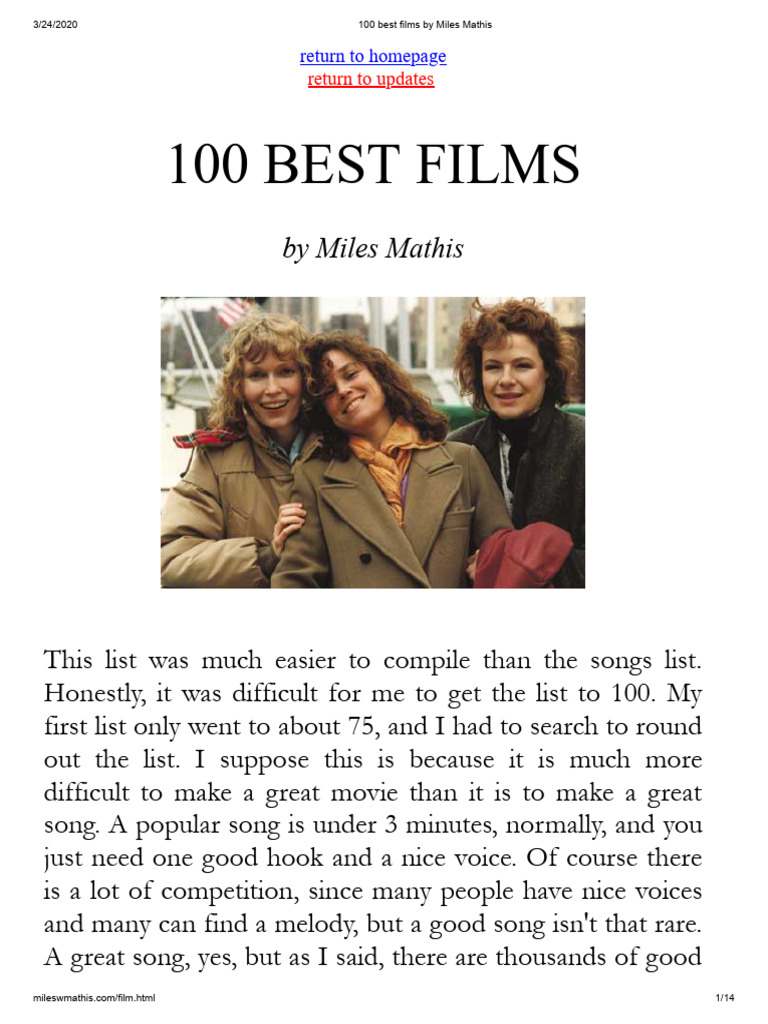 100 Best Films by Miles Mathis | PDF | Martin Scorsese