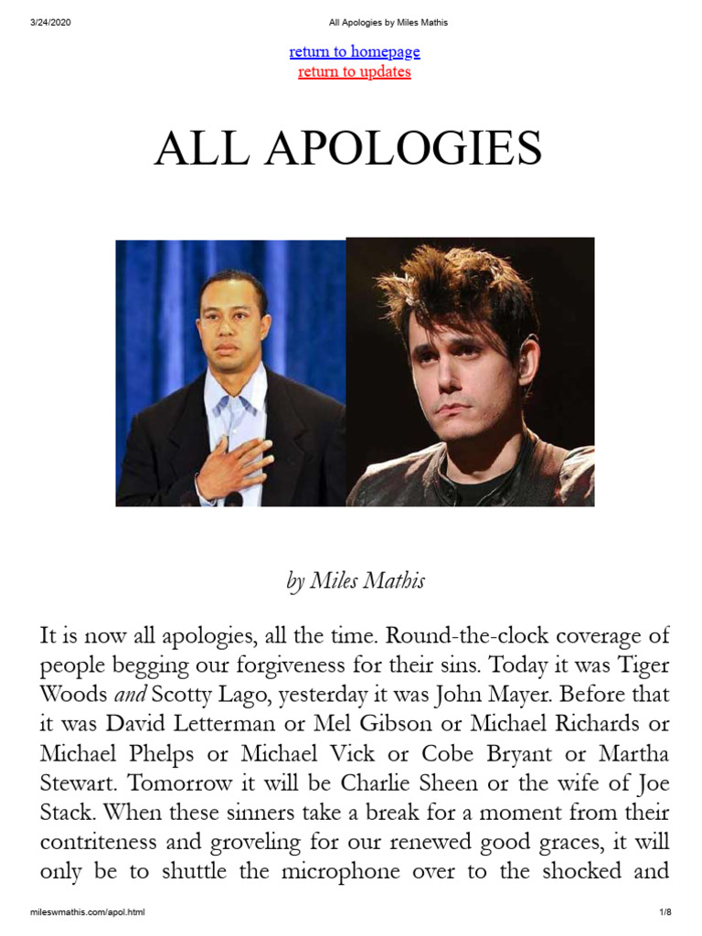 All Apologies by Miles Mathis | PDF