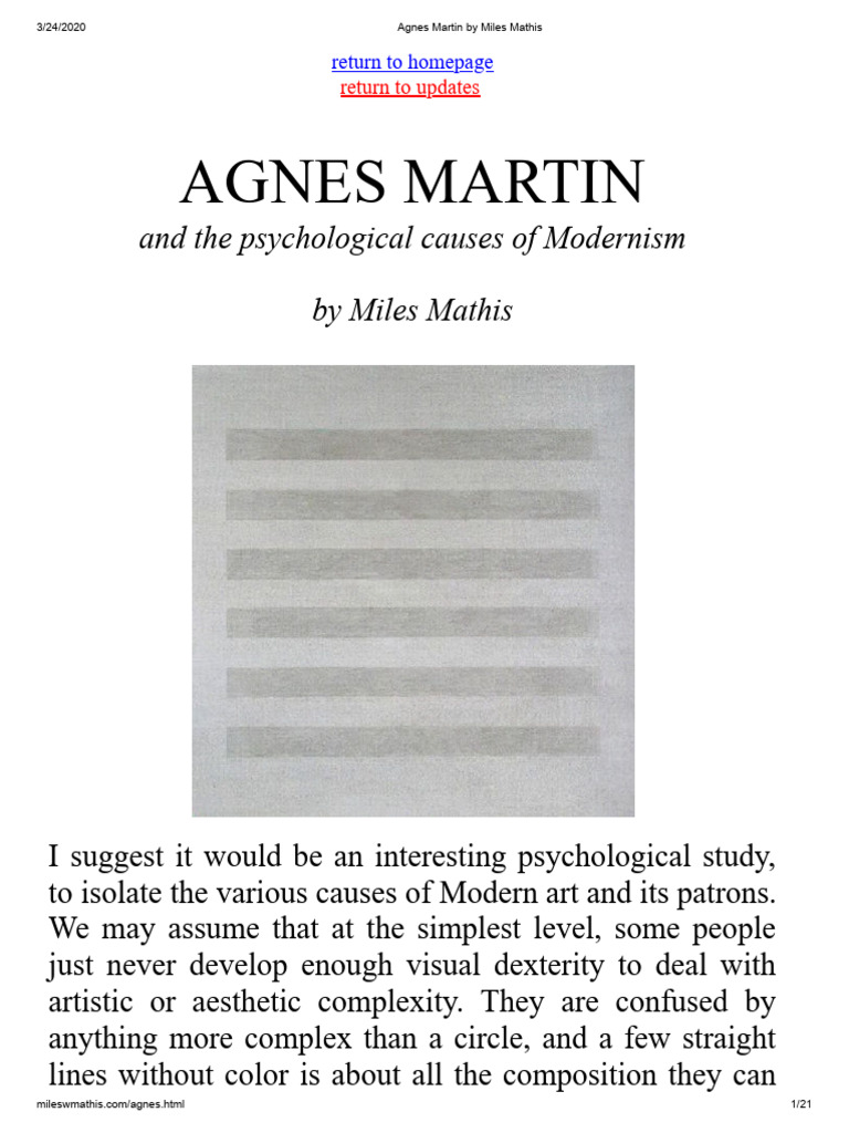 Agnes Martin by Miles Mathis | PDF | Modernism