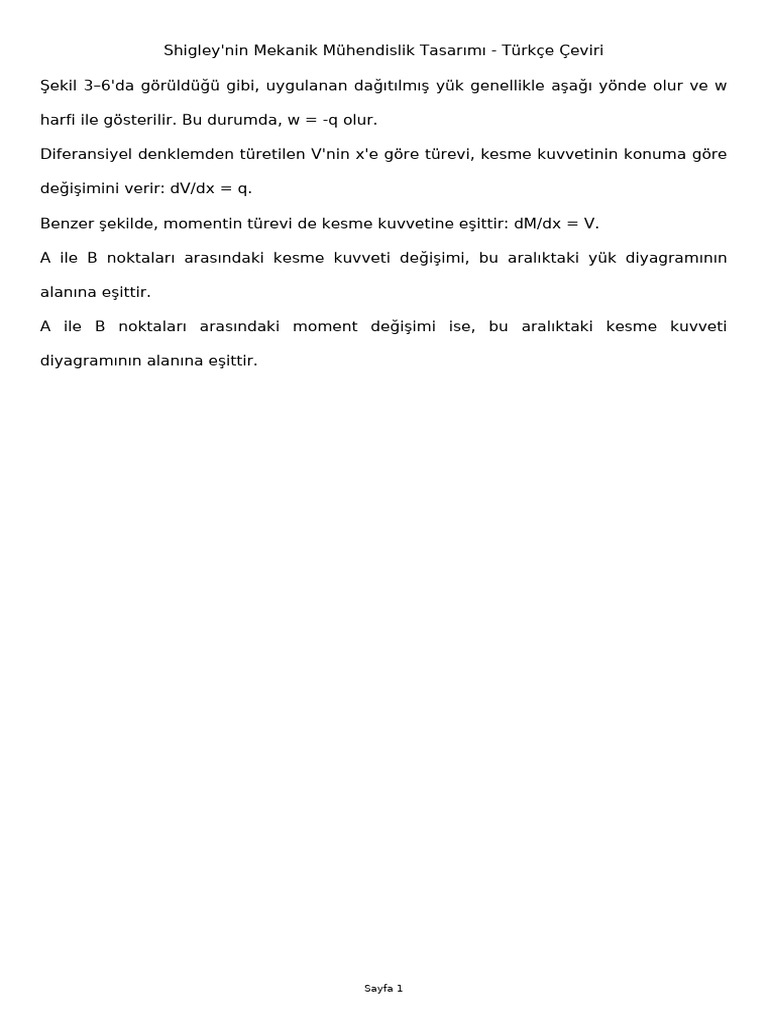 Shigley Turkce Ceviri 3 Kisim Ornek | PDF