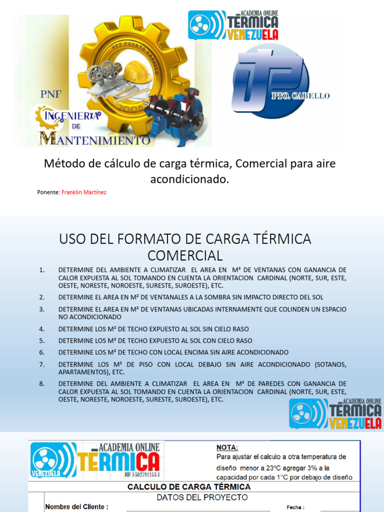 Cálculo de Carga Térmica Comercial | PDF