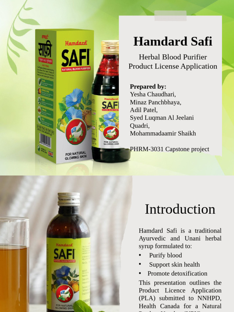 Hamdard Safi Presentation | PDF | Ayurveda