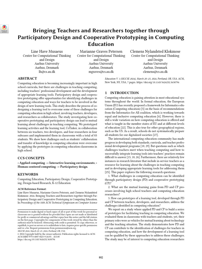 Bringing Teachers and Researchers Together Through Participatory Design ...