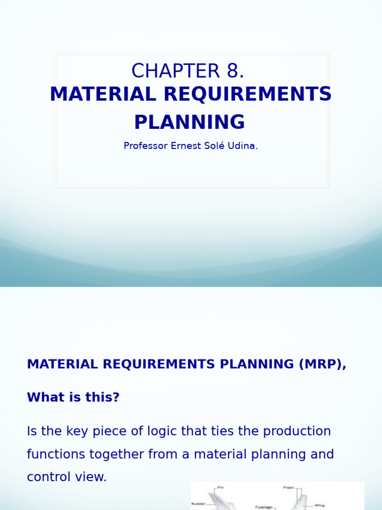 Overview of Material Requirements Planning | PDF | Production And ...