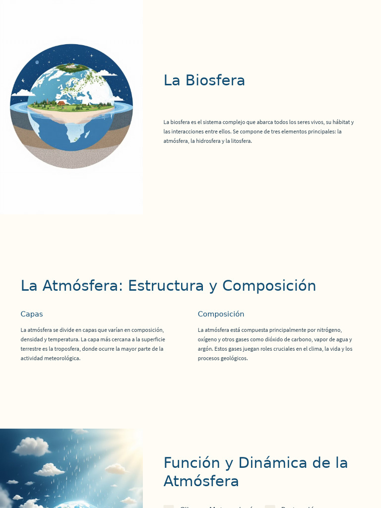 Componentes de La Biosfera | PDF | Agua | Tierra