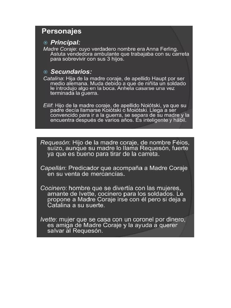 Agregacion Madre Coraje y Sus Hijos | PDF